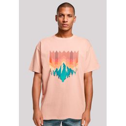 F4NT4STIC Damen T-Shirt "Berg Sonnenuntergang Geometrisch", gelb, Gr. XL, Obermaterial: 100% Baumwolle, Shirts, Premium Qualit&auml;t