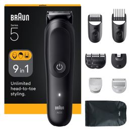 Braun Haarschneider "Braun All-in-One Series 5, 9-in-1 Set", bunt, Haarschneider, ultrascharfe Klinge, 120 Min Akku, SkinGuard-Technologie