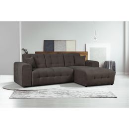 Ecksofa Home Affaire, B:234cm H:85cm T:163cm, grau, 100% Polyester, Wohnzimmer, Sofas, "Nosia L-Form", incl. 2 Zierkissen, mit feiner Steppung