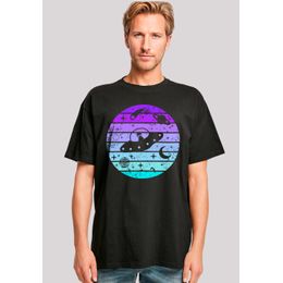 F4NT4STIC Damen T-Shirt "Retro Alien Weltraum Sonnenuntergang", schwarz, Gr. XXL, Obermaterial: 100% Baumwolle, Shirts, Premium Qualit&auml;t