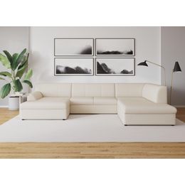 Wohnlandschaft DOMO collection, B:320cm H:78cm T:213cm, beige, Sofas, "Topper, elegant und zeitlos, komfortabel, U-Form", wahlweise mit Bettfunktion
