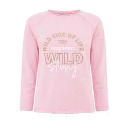 Zwillingsherz Damen Sweatshirt ""Wild Side Of Life"", pink, Gr. SM, unifarben mit Farbeinsatz, Sweatware, Obermaterial: 50% Baumwolle, 50% Polyester,