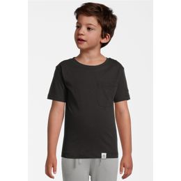 NEWLIFE M&auml;dchen T-Shirt, schwarz, Gr. 7, unifarben, 100% Baumwolle, Shirts, mit dezenter Brusttasche