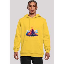 F4NT4STIC Herren Kapuzenpullover "Vulkanausbruch", gelb, Gr. L, Obermaterial: 65% Baumwolle, 35% Polyester, Pullover, Premium Qualit&auml;t
