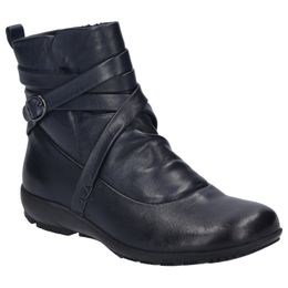 Josef Seibel Damen Stiefelette "Charlotte 11", Gr. 36, blau, Leder, Schuhe, Boots, Winterboots, Stiefel mit modischer Raffung