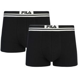 Fila Herren Boxer "MAN BOXER SHORTS", Gr. S, schwarz, Single Jersey, Obermaterial: 95% Baumwolle, 5% Elasthan, unifarben mit Farbeinsatz, Unterhosen,