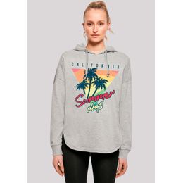 F4NT4STIC Damen Kapuzenpullover "California Palmen Retro", grau, Gr. XS, Obermaterial: 100% Baumwolle, Pullover, Premium Qualit&auml;t