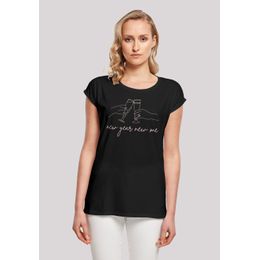 F4NT4STIC Damen T-Shirt "Silvester Party new year new me", schwarz, Gr. S, Obermaterial: 100% Baumwolle, Shirts, Print