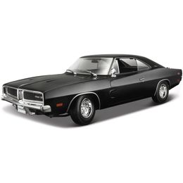 Maisto Kinder Sammlerauto "Dodge Charger R/T ́69", schwarz, Kunststoff, Metallspritzguss, L:25cm, Modellfahrzeuge