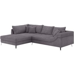 Ecksofa MR. COUCH, B:317cm H:98cm T:228cm, grau, Stripes (92% Polyester / 8% Nylon), Wohnzimmer, Sofas, "Portofino, L-Form", Mit