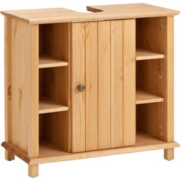 Waschbeckenunterschrank Home Affaire, B:60cm H:65cm T:30cm, beige, Holzwerkstoff, Badezimmer, Schr&auml;nke, "Vili", Badezimmerschrank im Landhaus-Look,