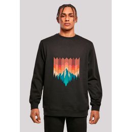 F4NT4STIC Herren Sweatshirt "Berg Sonnenuntergang Geometrisch", schwarz, Gr. M, Obermaterial: 50% Baumwolle, 50% Polyester, Sweatshirts, Premium