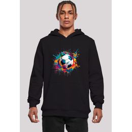 F4NT4STIC Herren Kapuzenpullover "Bunte Fußball Grafik", schwarz, Gr. S, Obermaterial: 65% Baumwolle, 35% Polyester, Pullover, Premium Qualität