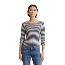 Marc O'Polo MARC O'POLO Damen Langarmshirt "aus Organic Cotton", blau, Basic, Gr. M, gestreift, Obermaterial: 100% Baumwolle, Shirts
