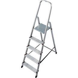Krause Trittleiter "CORDA", 5 Sprossen, silber, Leitern