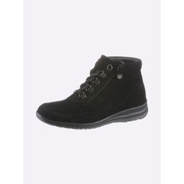 Casual Looks Damen Stiefelette, Gr. 37, schwarz, Veloursleder, Schuhe