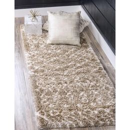 Hochflor-Läufer, B:79cm H:51mm L:183cm, braun, MyFlair MÖBEL & ACCESSOIRES, Polypropylen (PP), Teppiche, "Temara Shag, LAGERRÄUMUNG", Teppich-Läufer,
