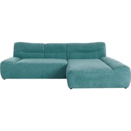 Ecksofa DOMO collection, B:288cm H:81cm T:175cm, blau, Wohnzimmer, Sofas, "Cesena moderne Polsterecke mit flachen Armlehnen, L-Form", fester
