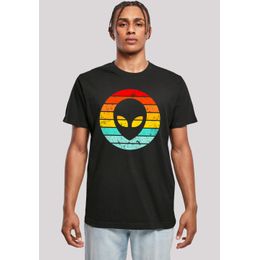 F4NT4STIC Herren T-Shirt "Alien Retro Sonnenuntergang", schwarz, Gr. S, Obermaterial: 100% Baumwolle, Shirts, Premium Qualität
