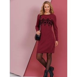 Classic Basics Damen Strickkleid "Strickkleid", rot, Gr. 40, gemustert, 100% Polyacryl, Kleider