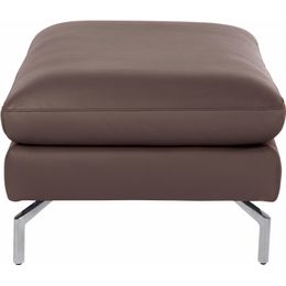 Hocker Calia italia, B:95cm H:42cm T:68cm, braun, Wohnzimmer, Hocker, "Dave mit edlem Metallfuß"