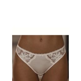 Lascana Damen String, Gr. 36, beige, Spitze, Obermaterial: 88% Polyamid, 12% Elasthan, Unterhosen, aus seidigem Material und edler Jacquardspitze