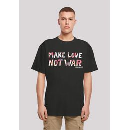 F4NT4STIC Damen T-Shirt "Woodstock Make Love Not War Festival", schwarz, Gr. L, Obermaterial: 100% Baumwolle, Shirts, Print