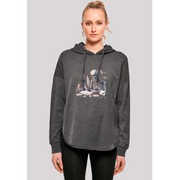 F4NT4STIC Damen Kapuzenpullover "Skelett Liebesbrief Valentinstag", grau, Gr. M, Obermaterial: 100% Baumwolle, Pullover, Premium Qualit&auml;t