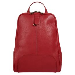 Samantha Look Cityrucksack, rot, Leder, Rindsleder, Rucksäcke, echt Leder, Made in Italy