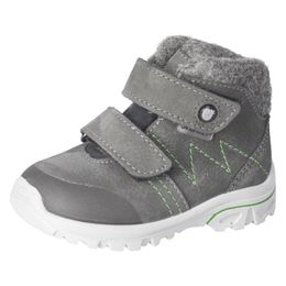 Baby Snowboots "Dario WMS: normal", Pepino BY RICOSTA, Gr. 21, grau, Leder, Textil, Schuhe, Klettstiefel, Winterstiefel, Babystiefel mit