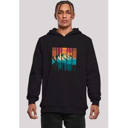 F4NT4STIC Herren Kapuzenpullover "Berg Sonnenuntergang Retro", schwarz, Gr. XXL, Obermaterial: 65% Baumwolle, 35% Polyester, Pullover, Premium