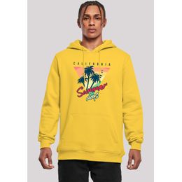 F4NT4STIC Herren Kapuzenpullover "California Palmen Retro", gelb, Gr. M, Obermaterial: 65% Baumwolle, 35% Polyester, Pullover, Premium Qualit&auml;t