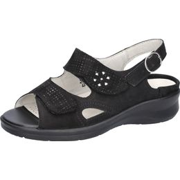 Waldläufer WALDLÄUFER Damen Sandale "MERLE", Gr. 3,5, silber, Nubukleder, Basic, Schuhe, Sommerschuh, Komforschuh, Bequemschuh mit Klettverschlüsse, M-Weite