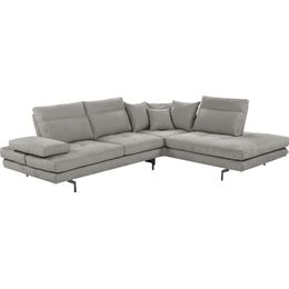 Ecksofa Calia italia, B:288cm H:90cm T:232cm, grau, Mikrofaser mit Nubuk Optik (100% Polyester), Wohnzimmer, Sofas, "Toby Wing, Komfortsofa mit