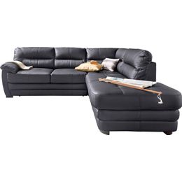 Ecksofa COTTA, B:250cm H:88cm T:234cm, braun, Luxus-Kunstleder, frei im Raum stellbar;Luxus-Microfaser (100% Polyester), frei im Raum