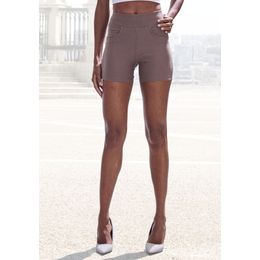 H.I.S. H.I.S Damen Shorts, Gr. 32, grau, Obermaterial: 70% Baumwolle, 25% Polyester, 5% Elasthan, Basic, Hosen, im Schlupfhosen Style