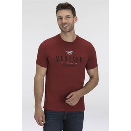 Mustang Herren T-Shirt "Style Alex C Print", rot, Gr. XXXL, Jersey, Obermaterial: 100% Baumwolle, Shirts