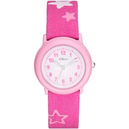 s.Oliver Kinder Quarzuhr, pink, Armbanduhren, Armbanduhr, Kinderuhr, Mädchen, Sterne, analog, Geschenkidee