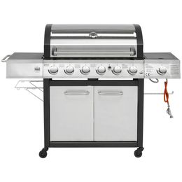 Gasgrill El Fuego, B:161cm H:121cm T:59,5cm, silber, Garten, Grills, "Long Beach", BxTxH: 161x59,5x121 cm