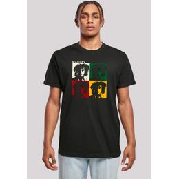 F4NT4STIC Herren T-Shirt "Bob Marley Colour Blocks Two Sleeves Reggae Music", schwarz, Gr. XXL, Obermaterial: 100% Baumwolle, Shirts, Premium Qualität