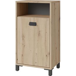 Midischrank ByLiving, B:42cm H:77,5cm T:31cm, braun, FSC-zertifizierter Holzwerkstoff, Badezimmer, Schränke, "Wellness", mit variablem Einlegeboden
