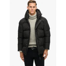 Superdry Herren Steppjacke "HOODED 5 BAFFLE SPORTS PUFFER", schwarz, Gr. M, unifarben, Web, Obermaterial: 100% Polyester, Jacken