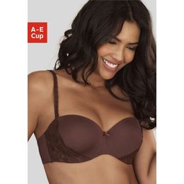 Lascana Damen Multiway-BH, Gr. 90, braun, Microtouch, Obermaterial: 60% Polyamid, 35% Polyester, 5% Elasthan, BHs, mit Bügel und vielen