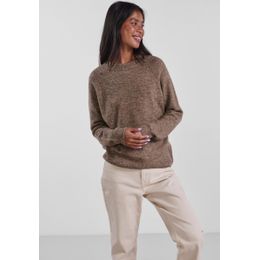 Pieces Damen Strickpullover "PCJULIANA LS O-NECK KNIT NOOS BC", beige, Gr. XL, unifarben, Strick, Obermaterial: 82% Polyester, 15% Polyacryl, 3%