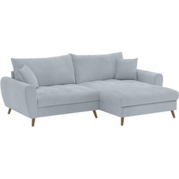 Ecksofa MR. COUCH, B:246cm H:71cm T:170cm, blau, Novaclean Avanti (100% Polyester), Wohnzimmer, Sofas, "Blackburn II L-Form", Wahlweise mit