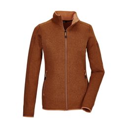 Killtec Damen Fleecejacke "KOW 111 WMN KNT FLC JCKT", gelb, Gr. 46, Oberstoff: 100% Polyester, Jacken, Strickfleecejacke, Melange-Optik, Stretch,