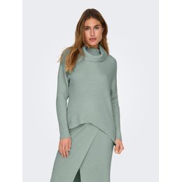 Only Damen Rollkragenpullover "ONLKATIA LS SADDLE ROLL NECK CC KNT", grau, Gr. M, meliert, Strick, Obermaterial: 50% Viskose, 27% Nylon, 23%