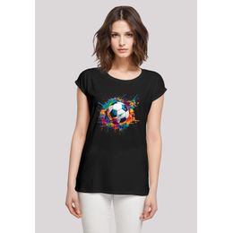 F4NT4STIC Damen T-Shirt "Bunte Fußball Grafik", schwarz, Gr. 4XL, Obermaterial: 100% Baumwolle, Shirts, Premium Qualität