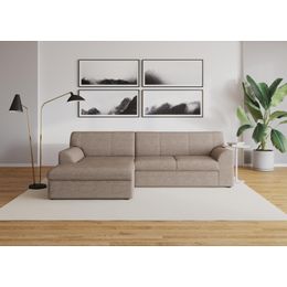Ecksofa DOMO collection, B:245cm T:155cm, braun, Wohnzimmer, Sofas, "Topper, elegant und zeitlos, kompaktes Stellmaß 245/155cm, L-Form", mit