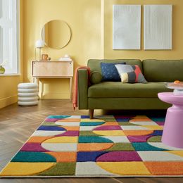 Teppich FLAIR RUGS, B:80cm H:8mm L:150cm, bunt, Kunstfaser, Wohnzimmer, Teppiche, "ChaCha", Abstrakter Teppich